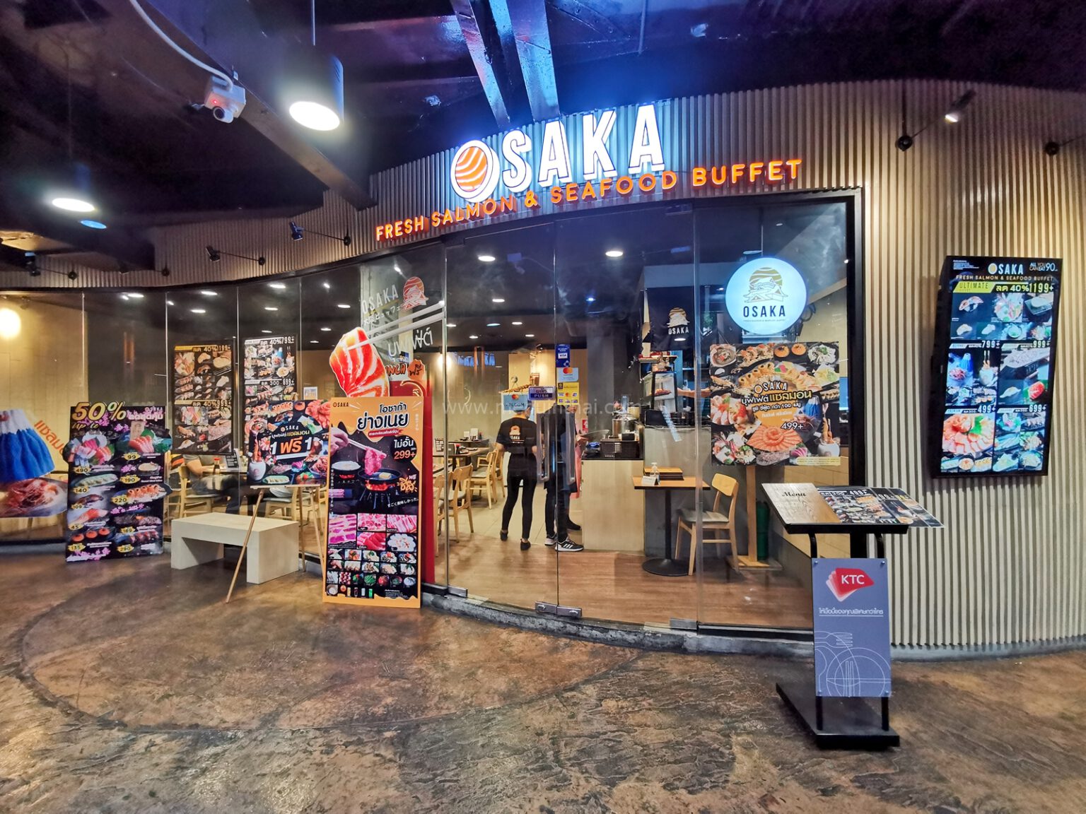 Osaka Buffet เมนู ราคา บุฟเฟ่ต์แซลมอนอาหารญี่ปุ่น - menuinthai.com