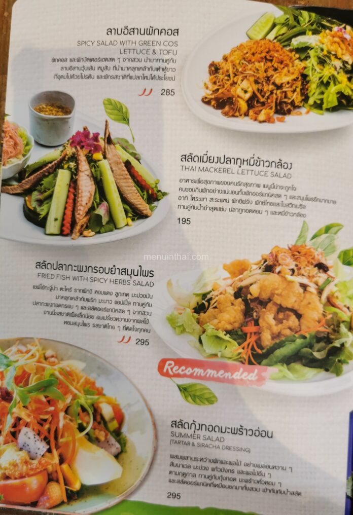 เมนู ราคา โอ้กะจู๋ (Ohkajhu) ร้านสลัดออร์แกนิค - menuinthai.com